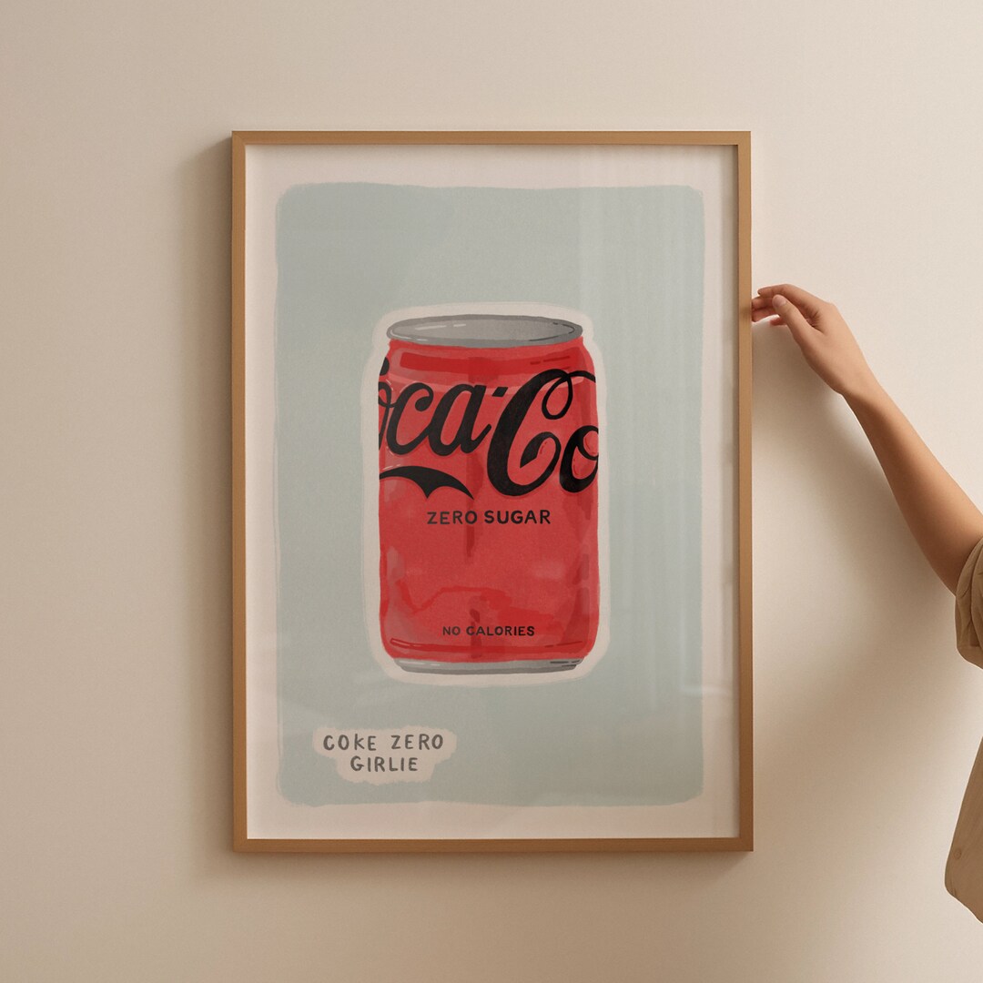 Coke Zero Girlie Cool Fun Funky Wall Art Illustration Drawing Doodle ...