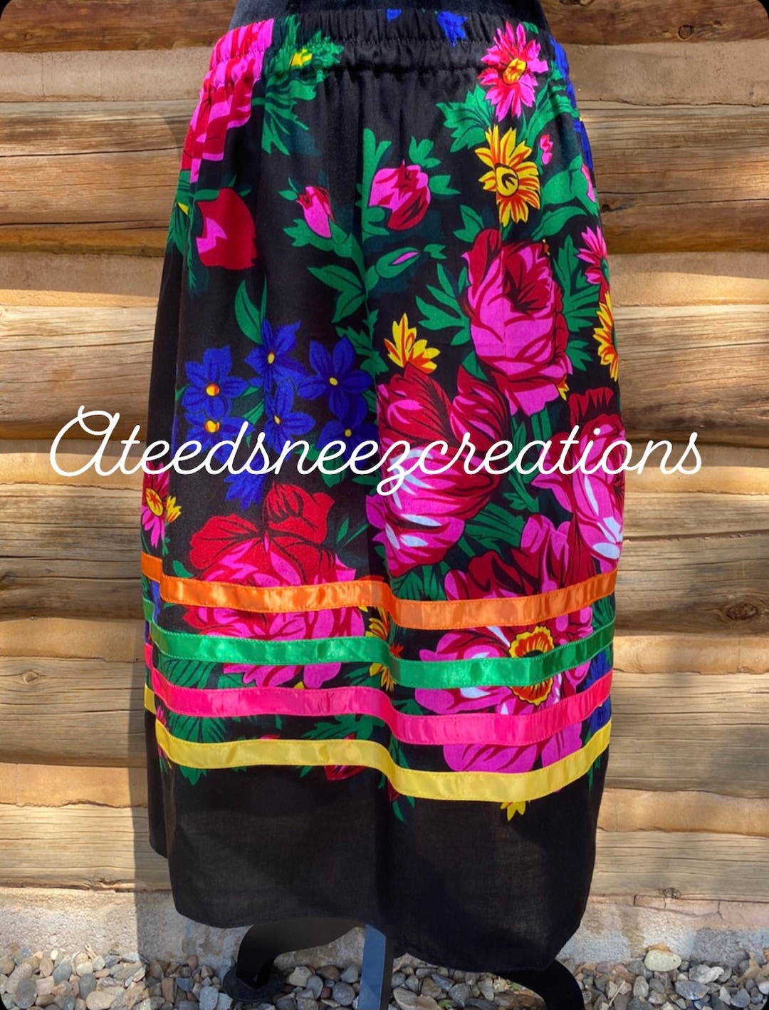 Grandma Scarf Sani skirt Grandma floral scarf ribbon skirt Pow wow ...