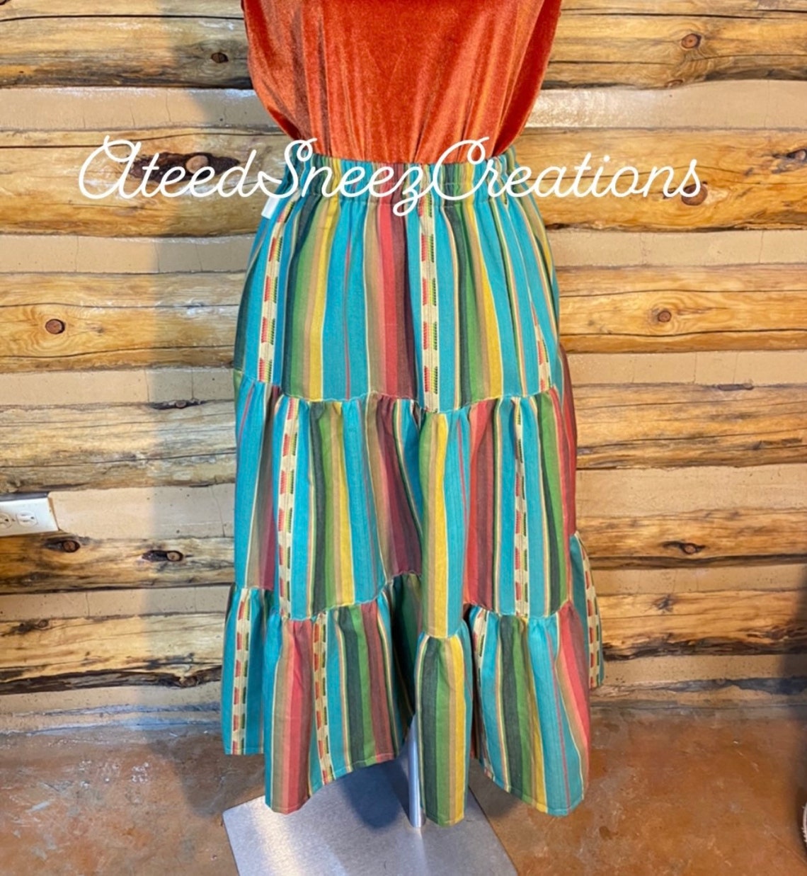 Navajo Skirt 3 Tier Cotton Skirt Navajo Style Skirt - Etsy