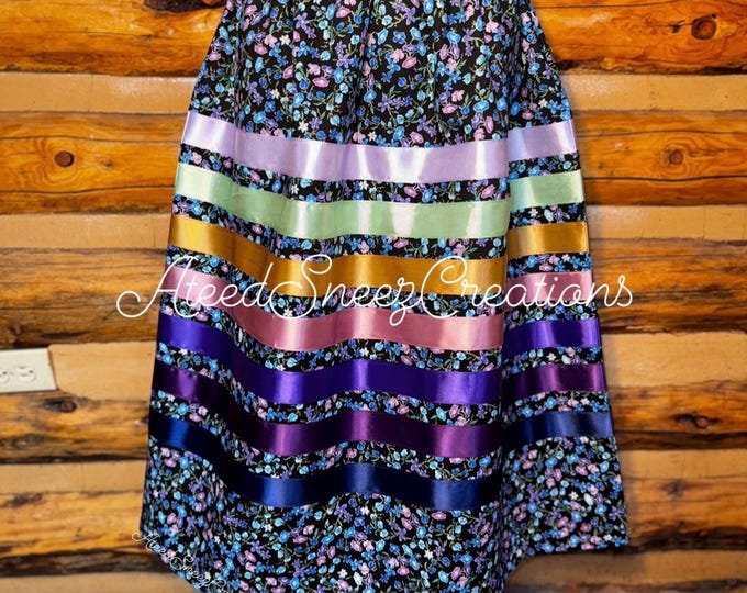 1X Traditional Ribbon Skirt in Black Premium Cotton With Bear - Etsy