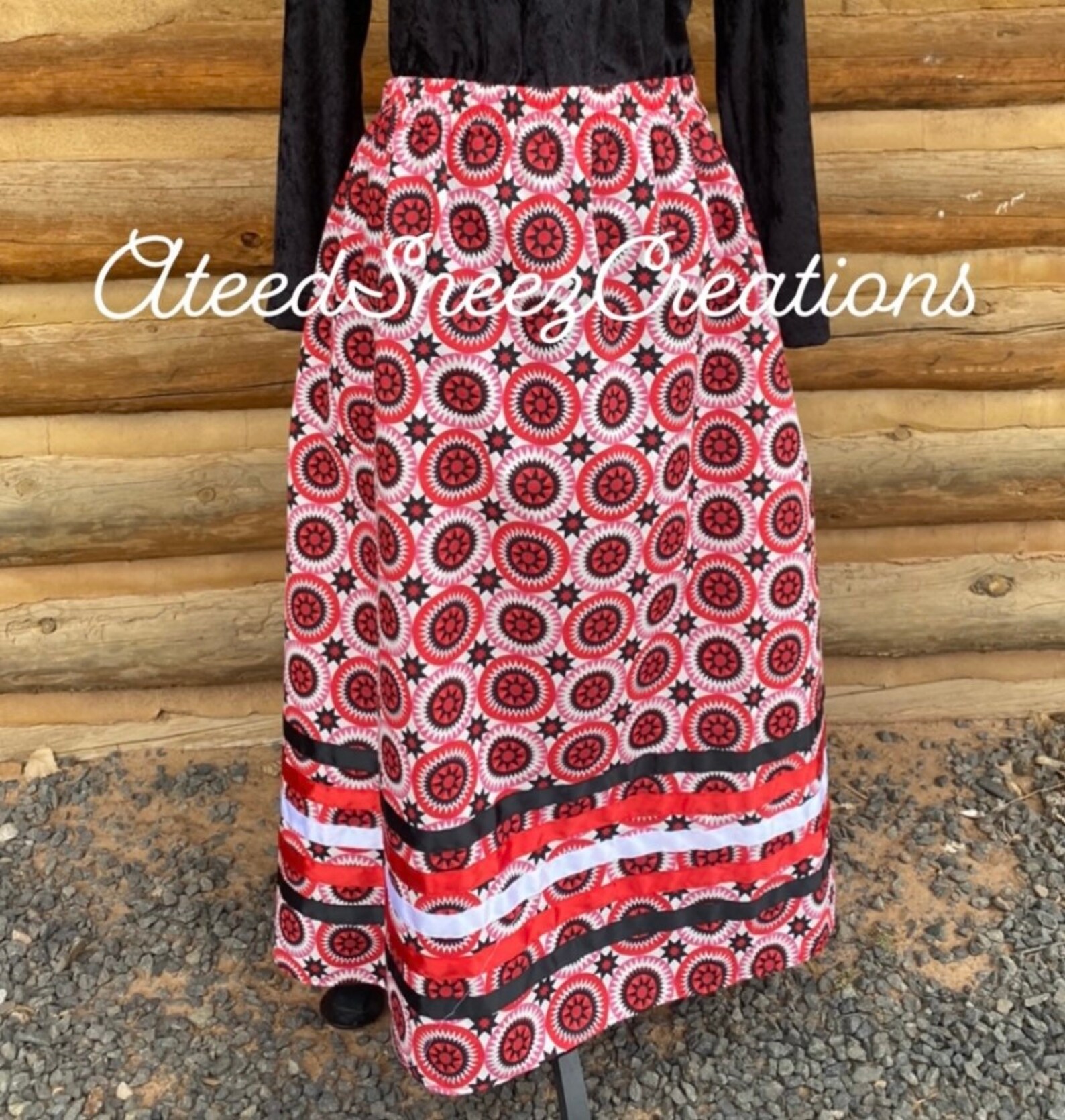 Red Ribbon Skirt Cotton Ribbon Skirt Native American - Etsy