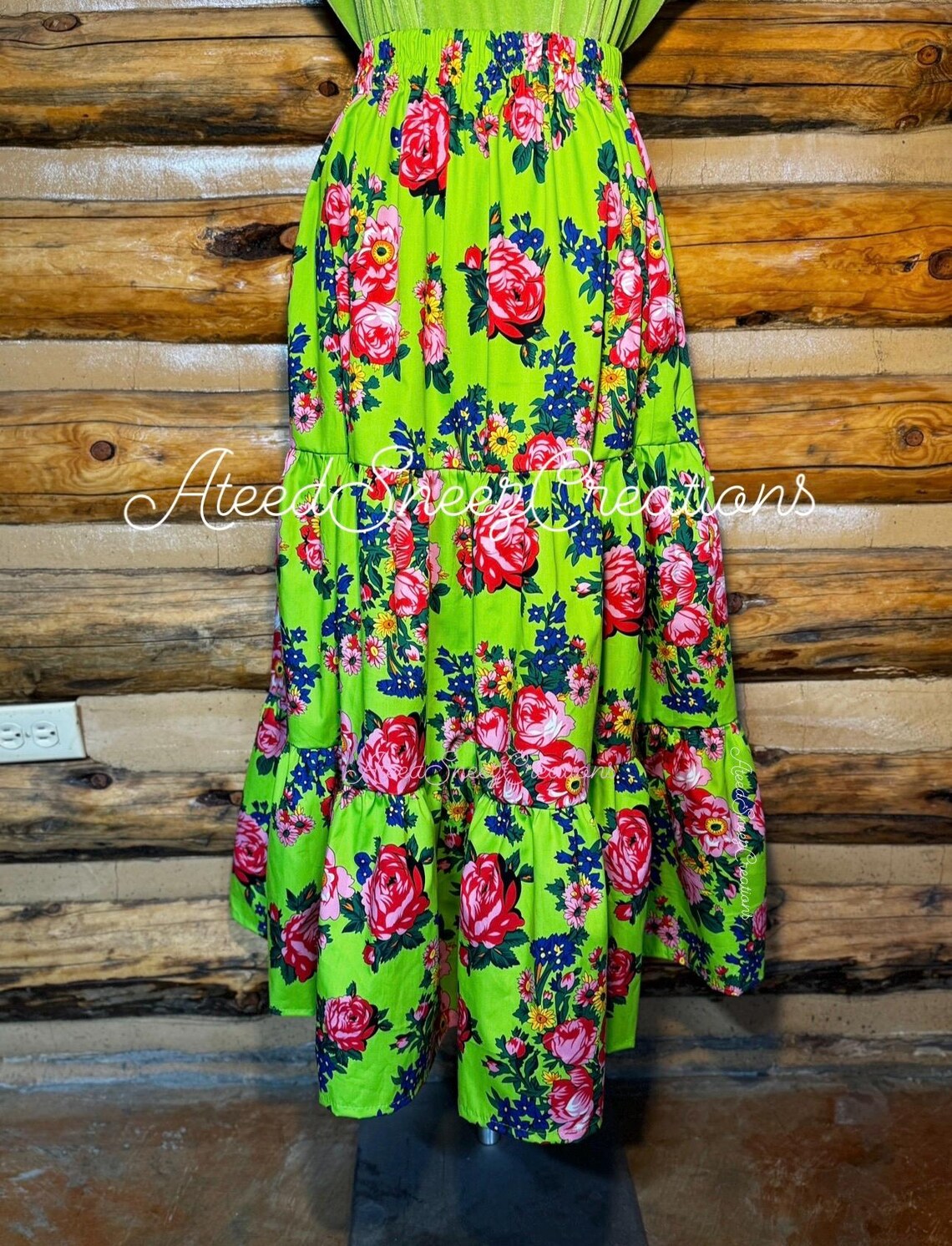 Navajo Sani 3 Tiered COTTON Skirt | Navajo Design Style Floral Scarf ...
