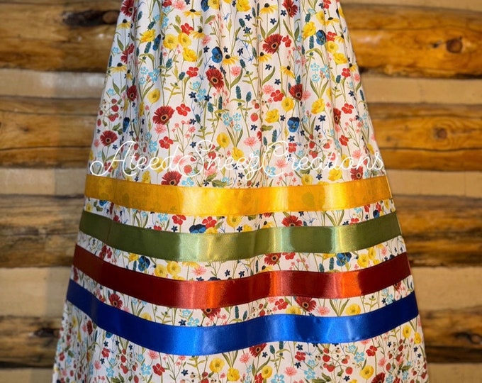 Native American Ribbon Skirt Ocean Blue Waves Ribbon Skirt Blue Ribbon ...