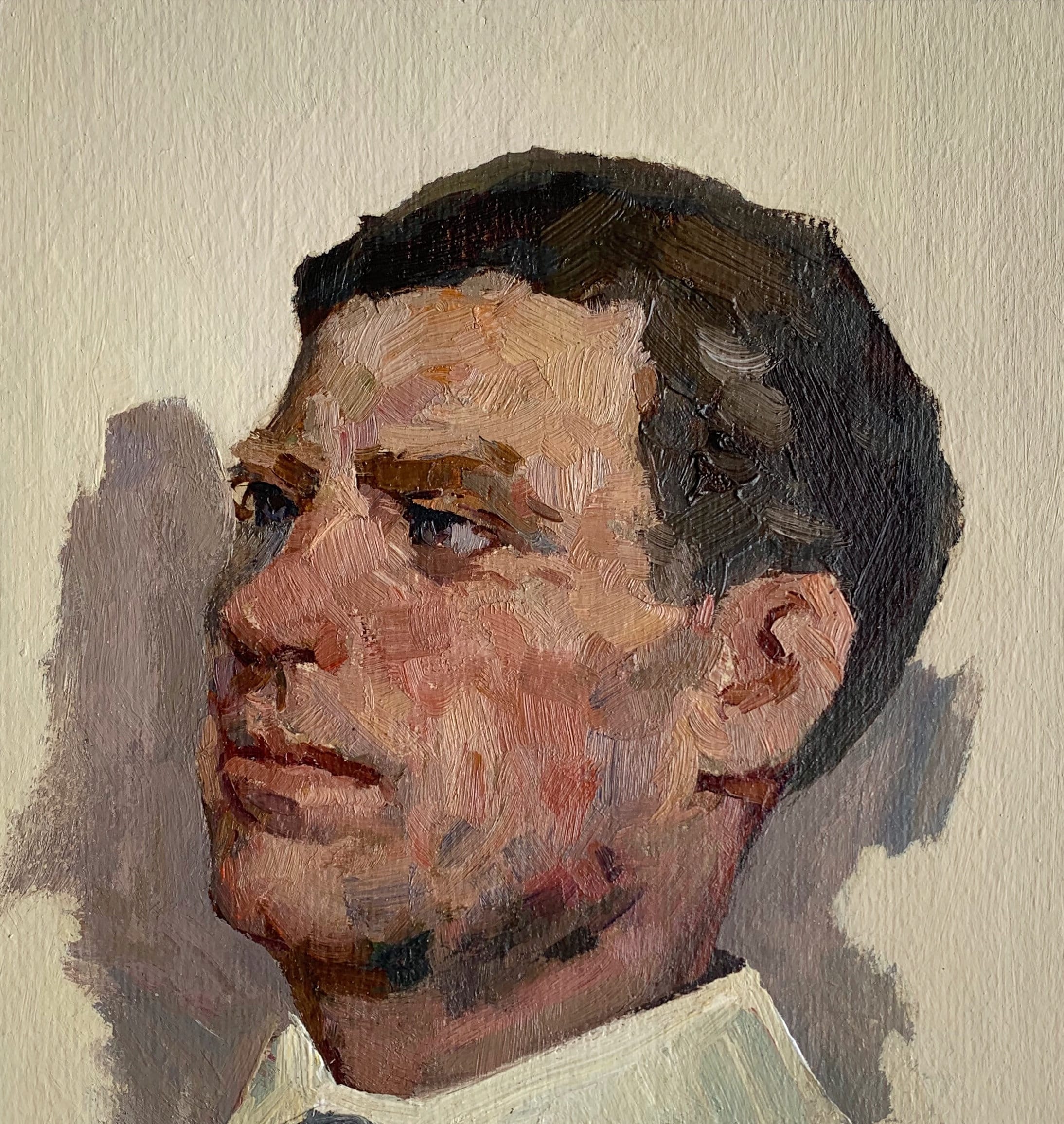 ANTIQUE MAN PORTRAIT Original Oil Painting Male Art Soviet Ukrainian ...