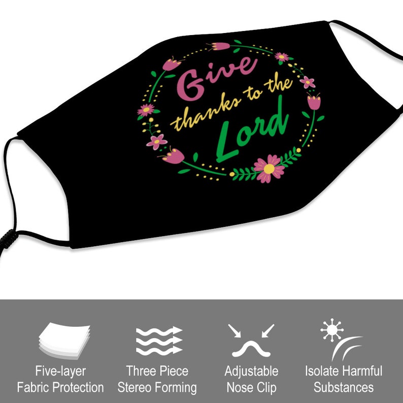 Give Thanks to the Lord Face Mask With Filter for Adults - Etsy