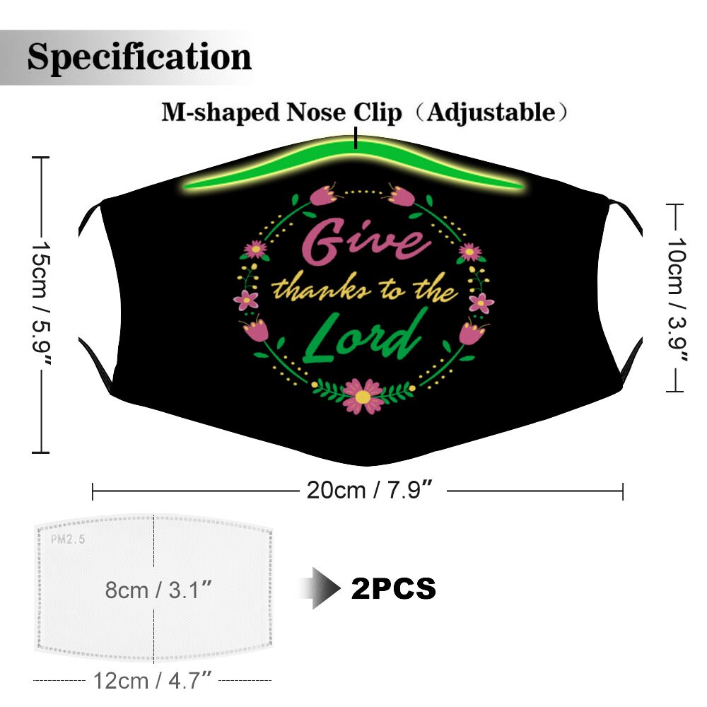 Give Thanks to the Lord Face Mask With Filter for Adults - Etsy