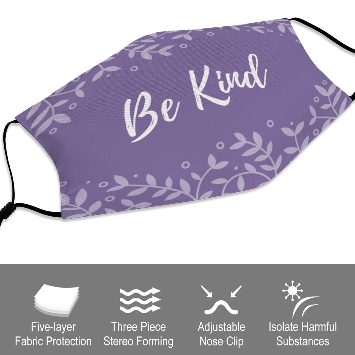 Be Kind Face Mask With Filter for Adults - Etsy