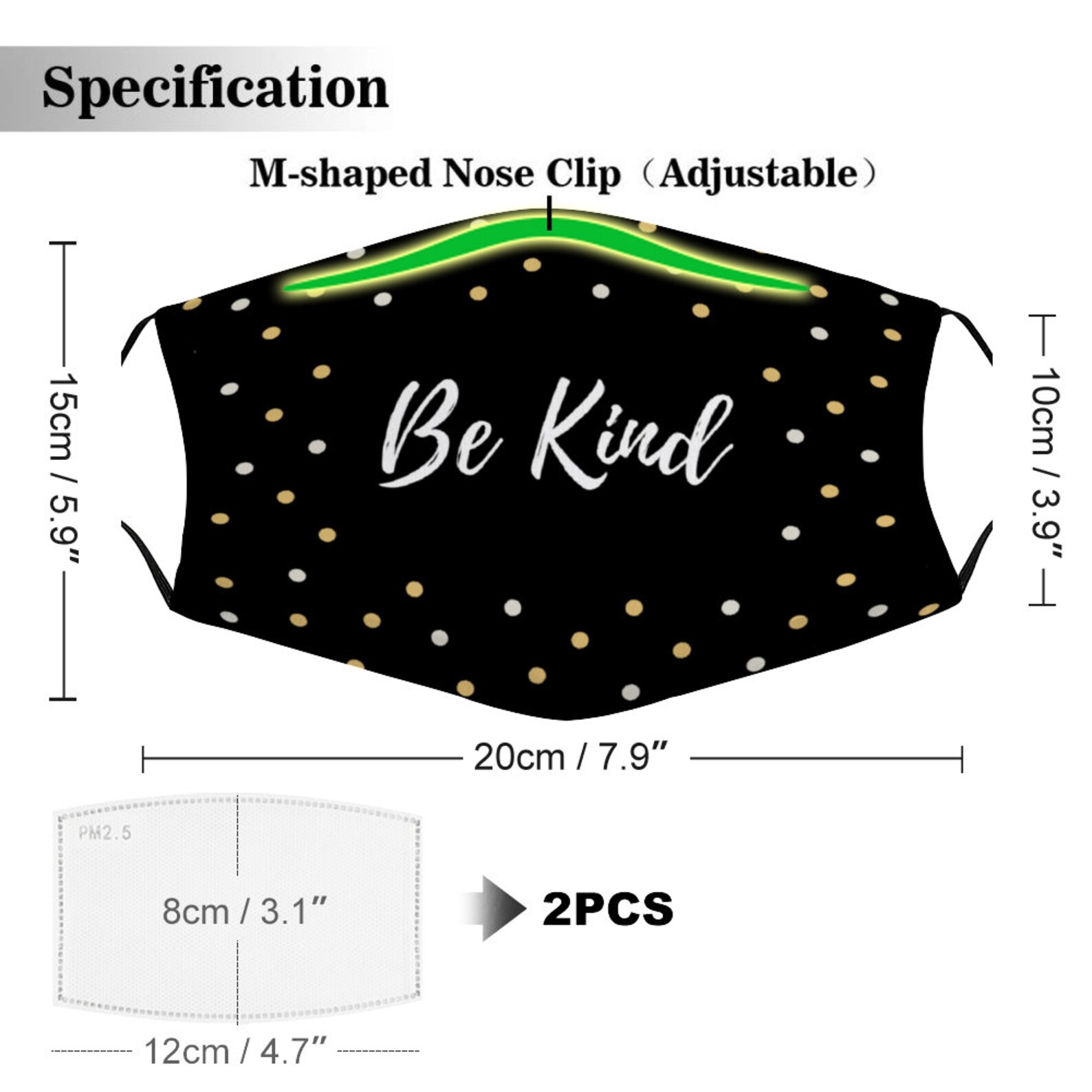 Be Kind Face Mask With Filter for Adults - Etsy