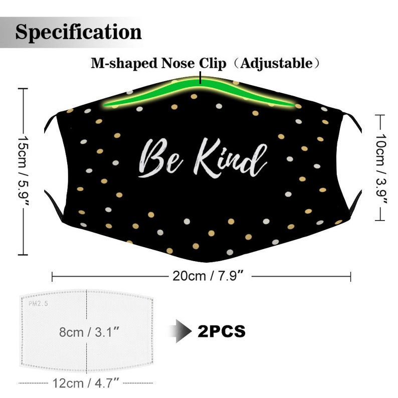 Be Kind Face Mask With Filter for Adults - Etsy