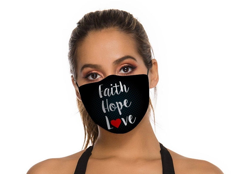 Faith Hope Love Face Mask With Filter for Adults - Etsy