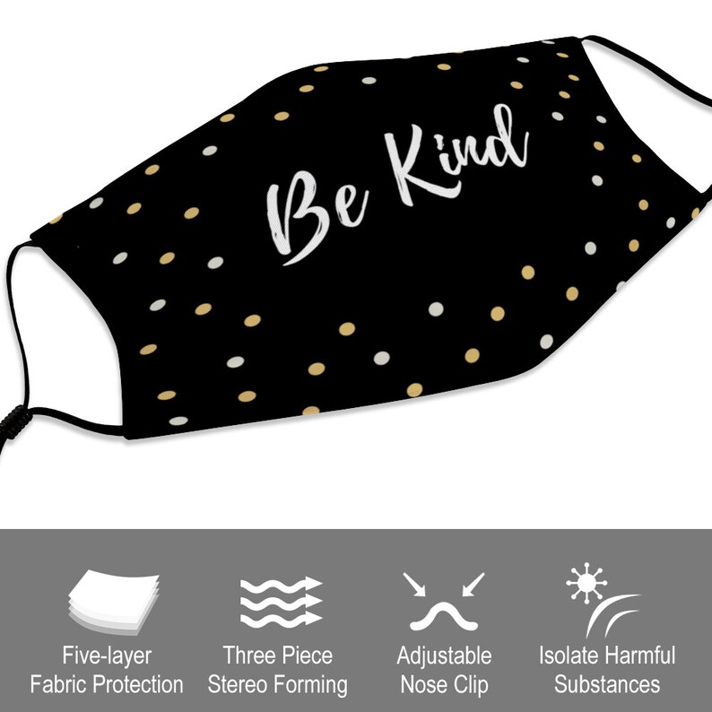 Be Kind Face Mask With Filter for Adults - Etsy