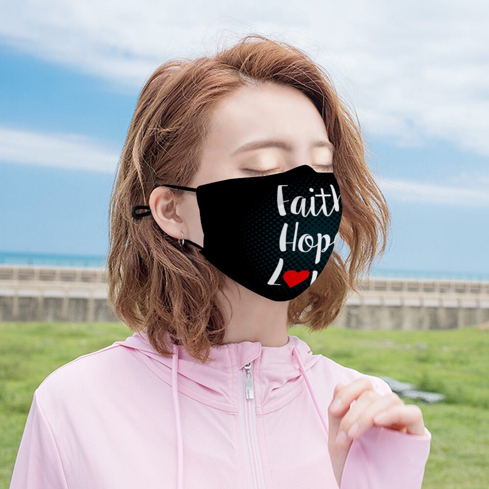 Faith Hope Love Face Mask With Filter for Adults - Etsy