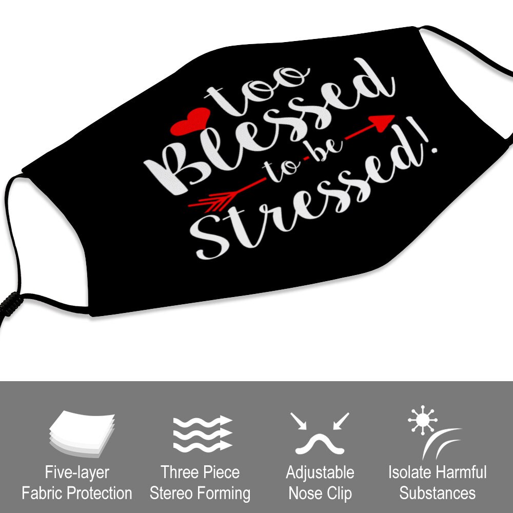 Too Blessed to Be Stressed Face Mask With Filter for Adults - Etsy