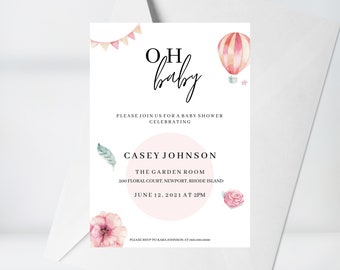 Baby Shower Invitation, Baby Shower Template Digital, Baby Shower, Oh ...