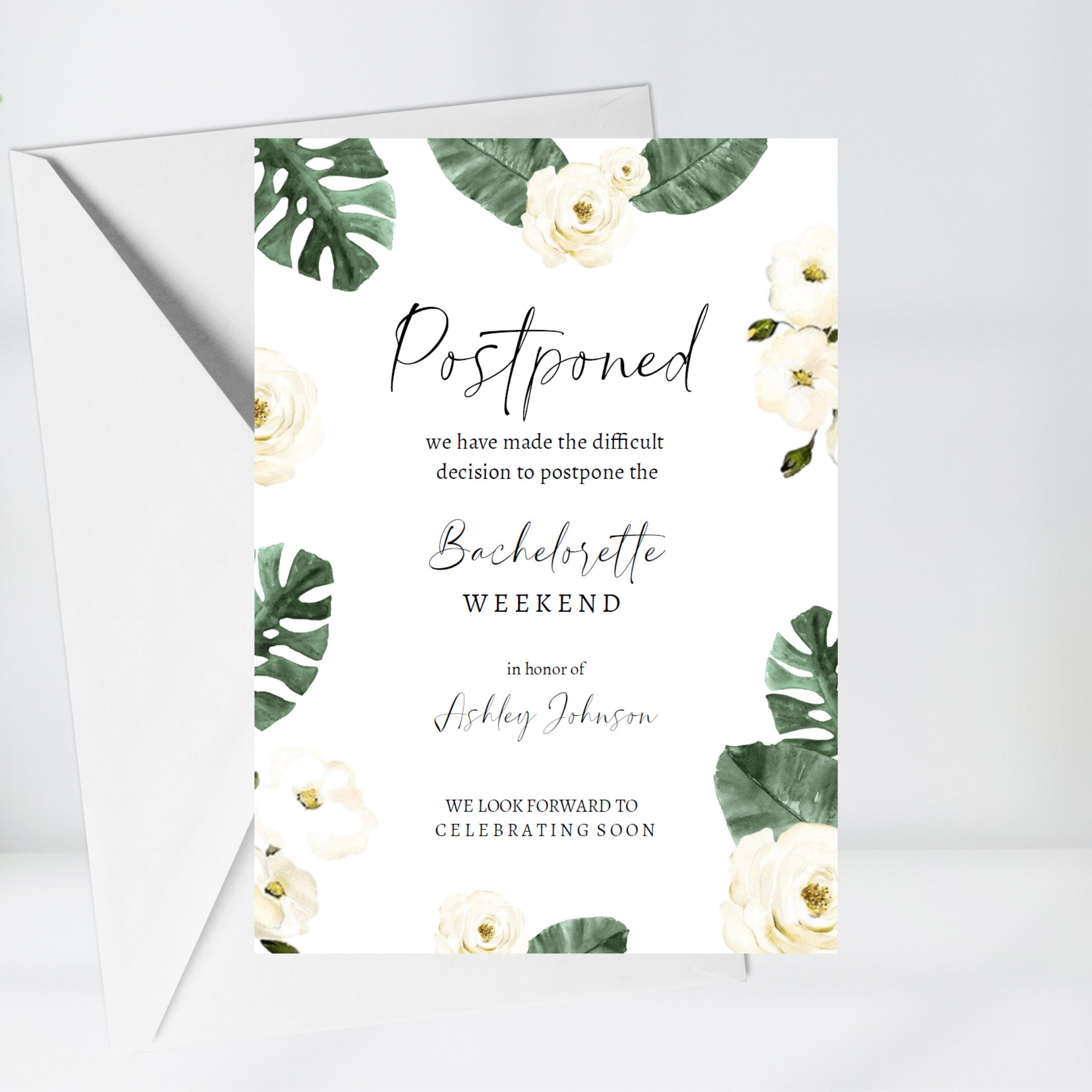 POSTPONED Bachelorette Printable Invitation, Bachelorette Shower ...