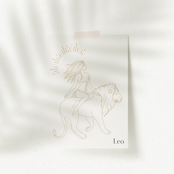 Leo Zodiac Sign Digital Download Printable | Etsy