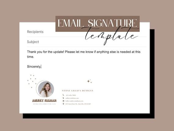 Retro Boho Email Signature Template Gmail Outlook Modern - Etsy