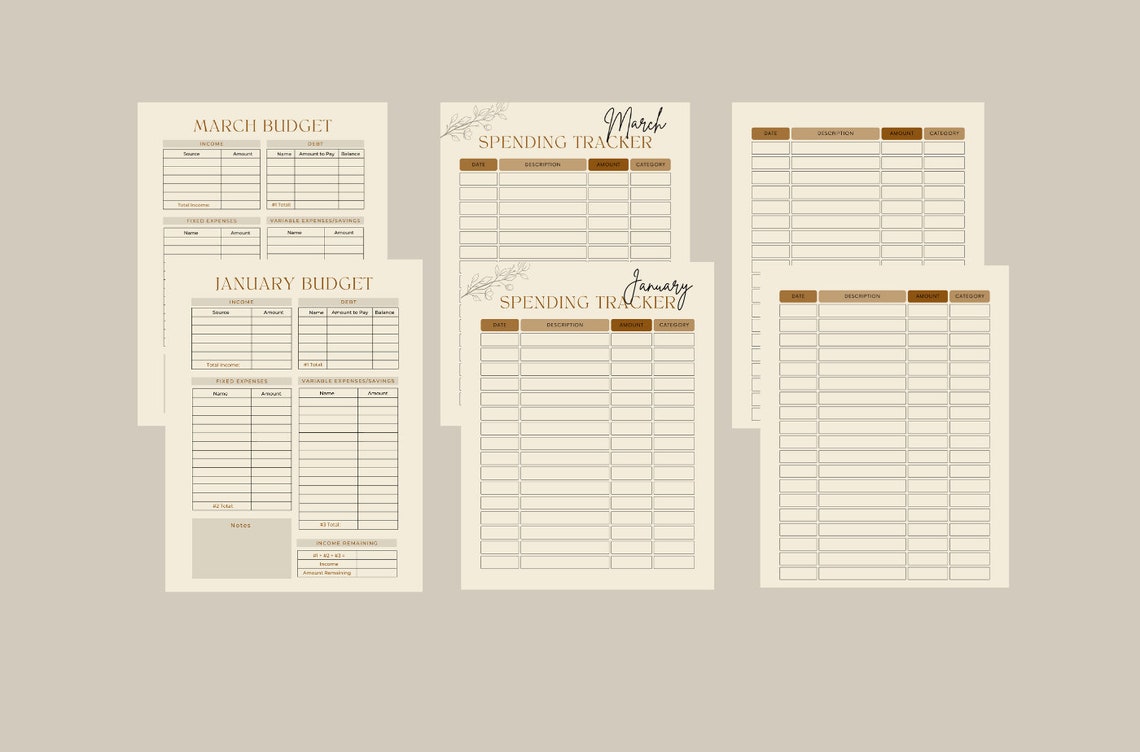 Budget Planner Printable Finance Tracker Finance Planner - Etsy