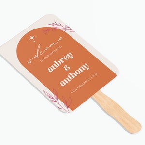 Retro Wedding Fan Template Canva Event Fan Template Retro Welcome Fan ...