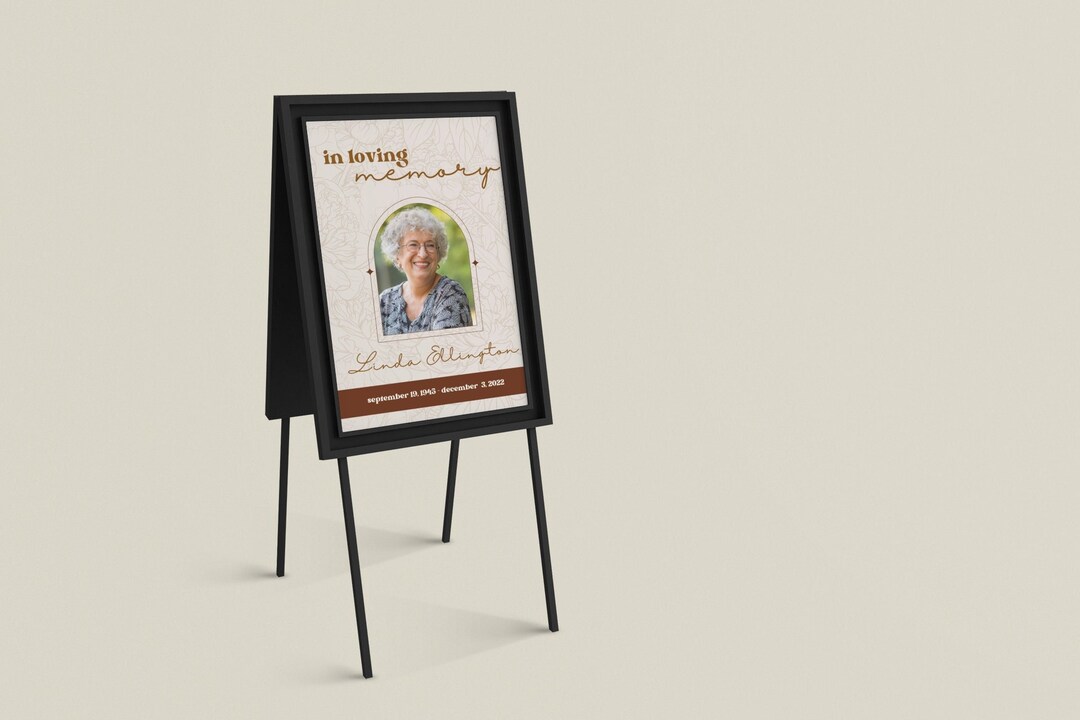 Memorial Service Sign Template Canva Funeral Sign Template in Loving ...