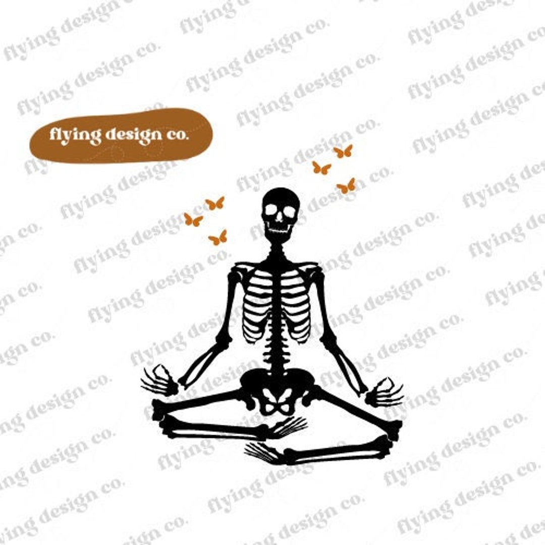 Happy Halloween Png Hippie Skeleton Png Meditation Skull - Etsy