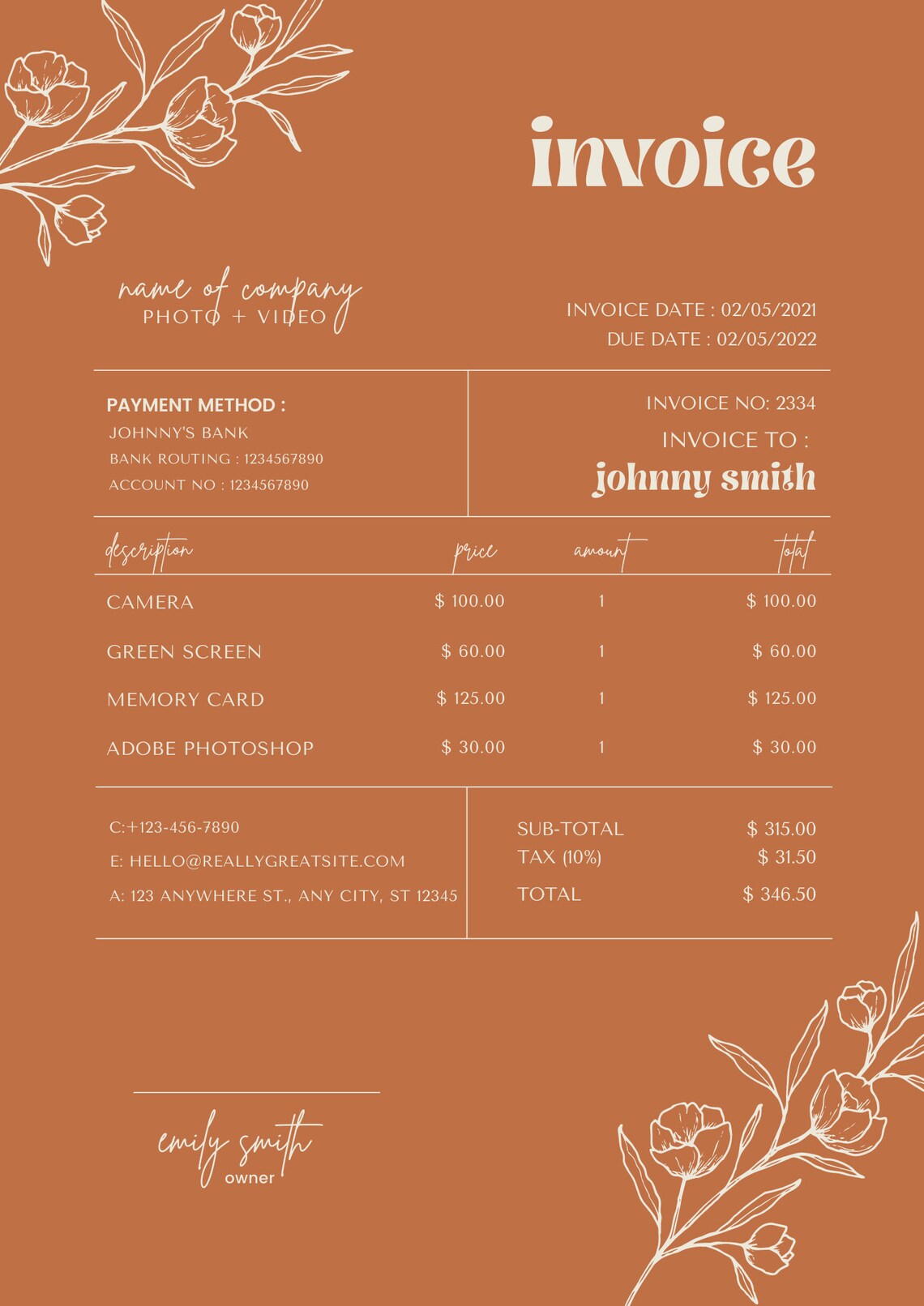 Canva Invoice Template Editable Invoice Retro Invoice Template Invoice ...