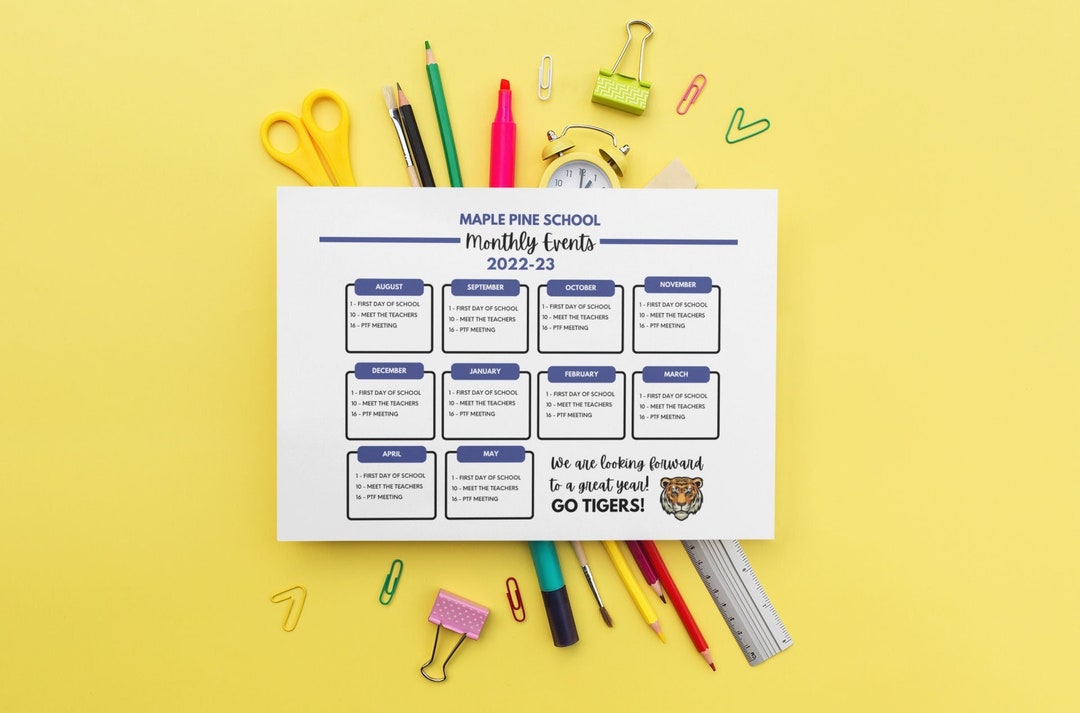 Editable Monthly PTO PTA Flyer Printable Handout Parent Teacher Meeting ...