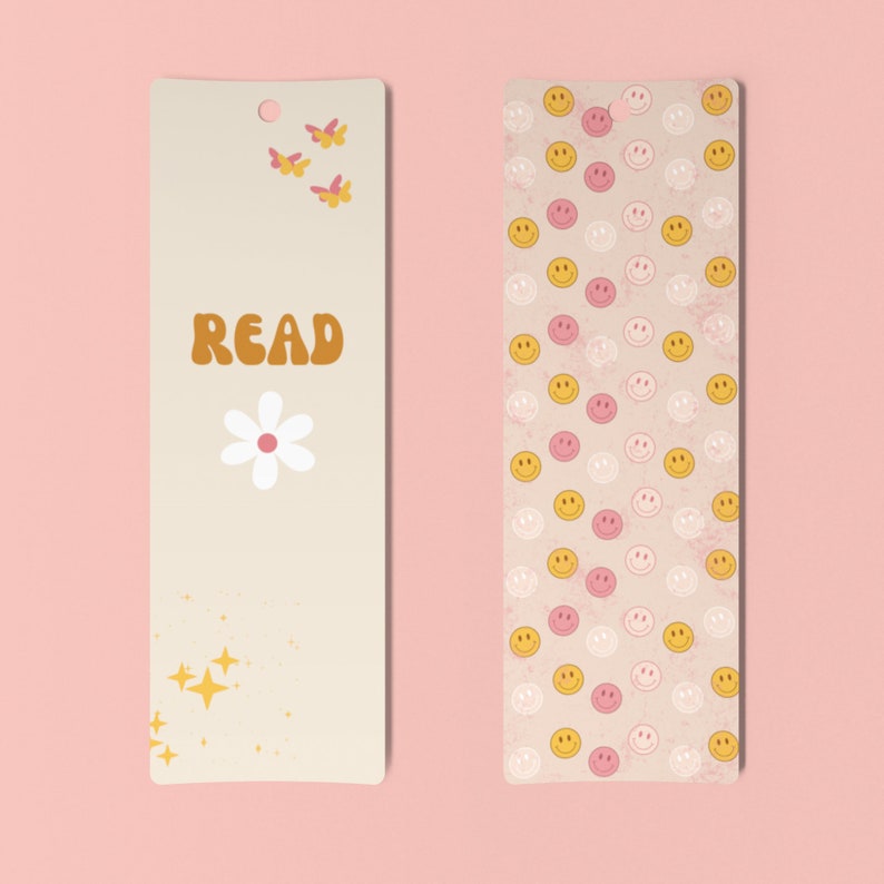 Printable Bookmarks Retro Boho Printable Bookmarks Set - Etsy