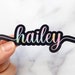 Custom Cursive Name Sticker: Pastel Rainbow Outline, Personalized - Etsy