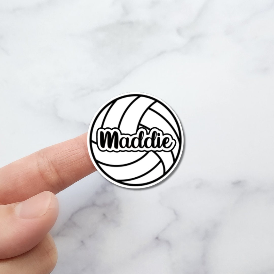 Custom Name Volleyball Sticker, Sports Team Gift, Sports Ball Sticker ...