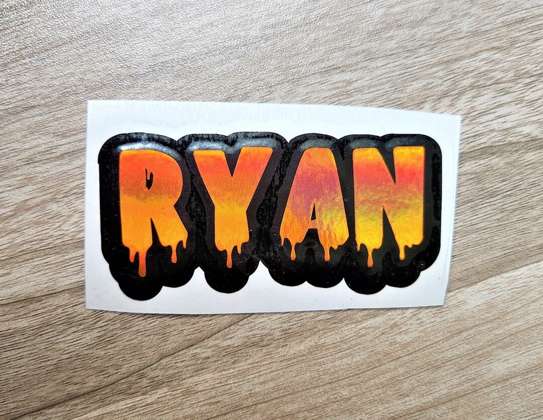 Layered Outlined Holo Orange Halloween Spooky Drippy Name - Etsy