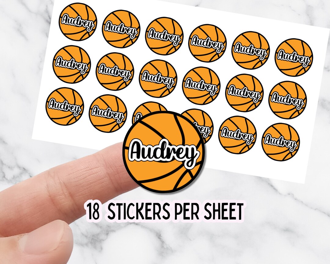 Custom Name Basketball Sticker Sheets, Custom Team Sports Gift Back to ...