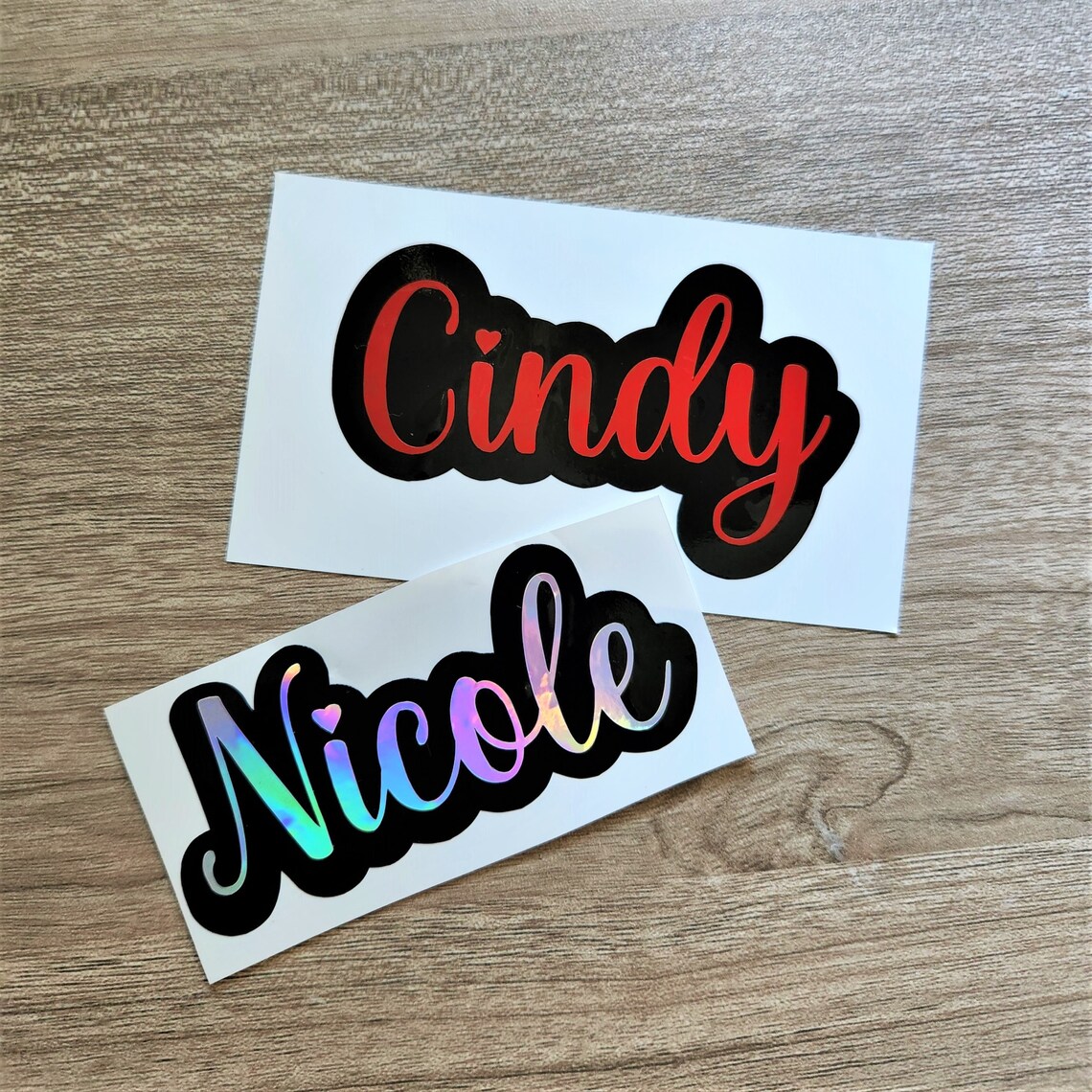 Layered Outlined Custom Name Vinyl Decal Holographic Name - Etsy