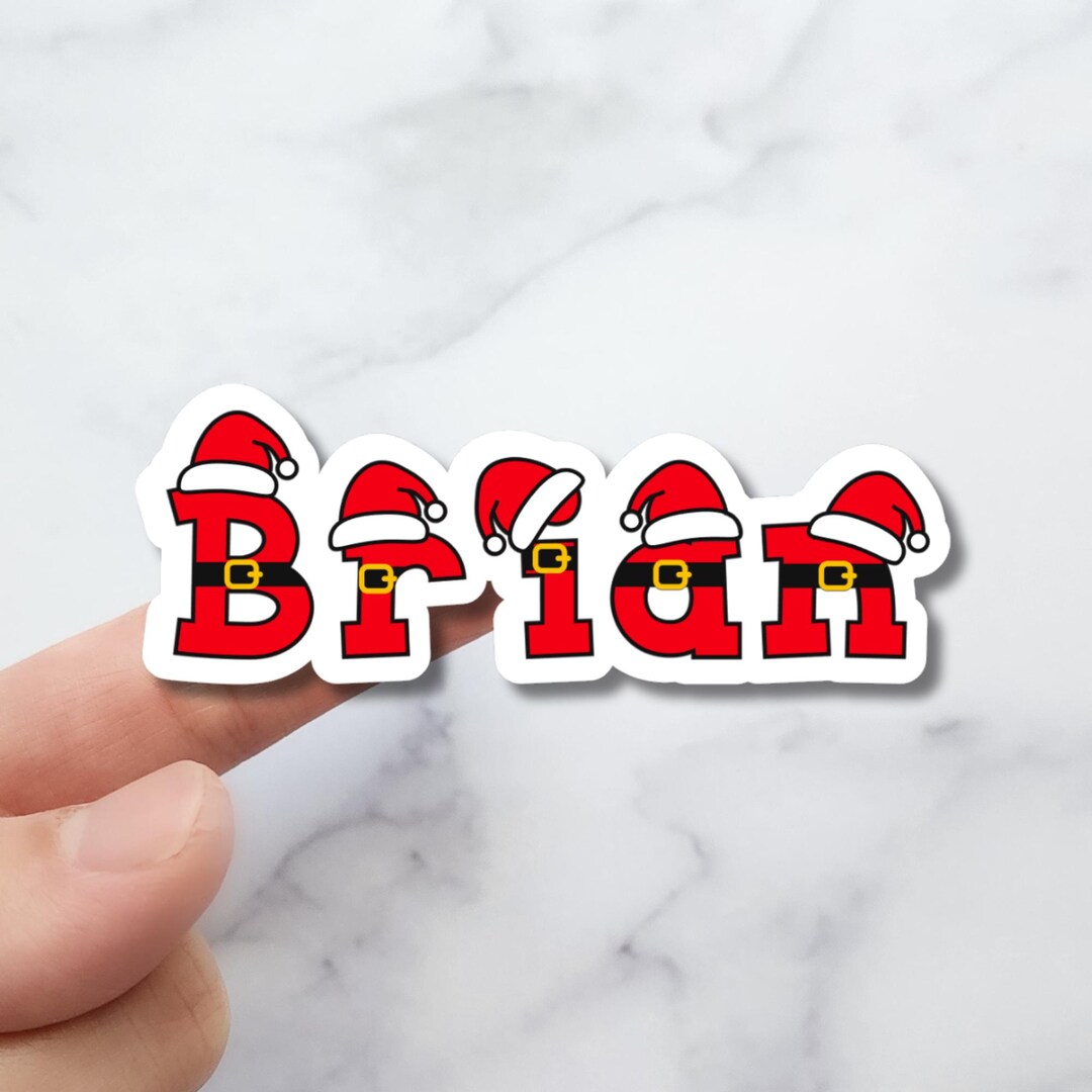 Custom Christmas Santa Hat Name Sticker: Kids Decal, Holiday Gift - Etsy