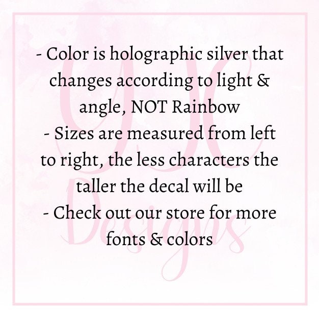 Layered Outlined Custom Name Vinyl Decal Holographic Name - Etsy