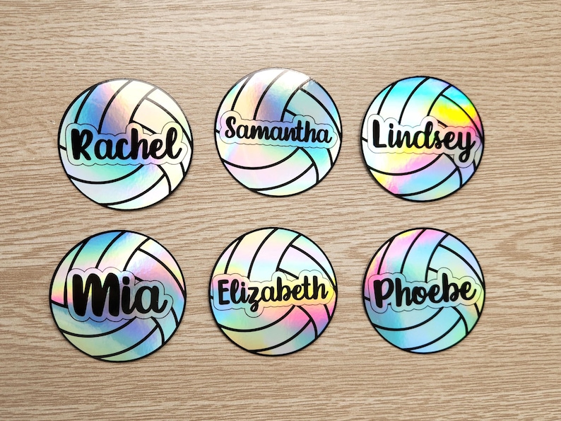 Custom Name Volleyball Sticker, Sports Team Gift, Sports Ball Sticker ...