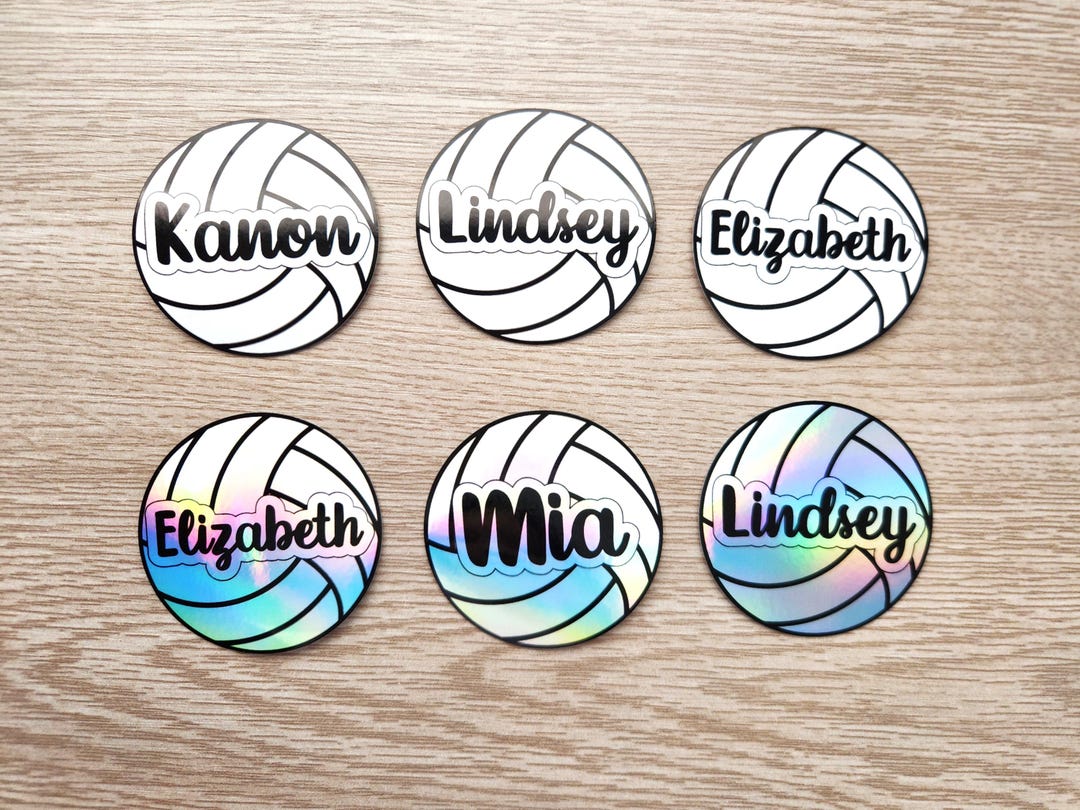 Custom Name Volleyball Sticker, Sports Team Gift, Sports Ball Sticker ...