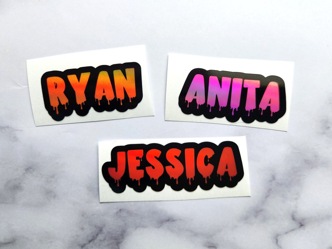 Holographic Drippy Name Vinyl Decal: Spooky Halloween Sticker - Etsy