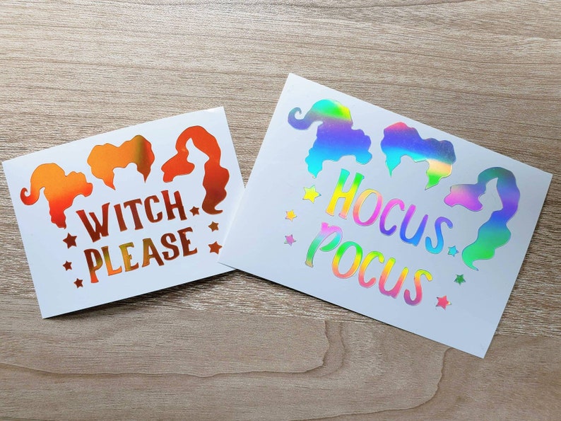 Holographic Hocus Pocus Vinyl Decal Sticker for Tumbler, Laptop, Window ...