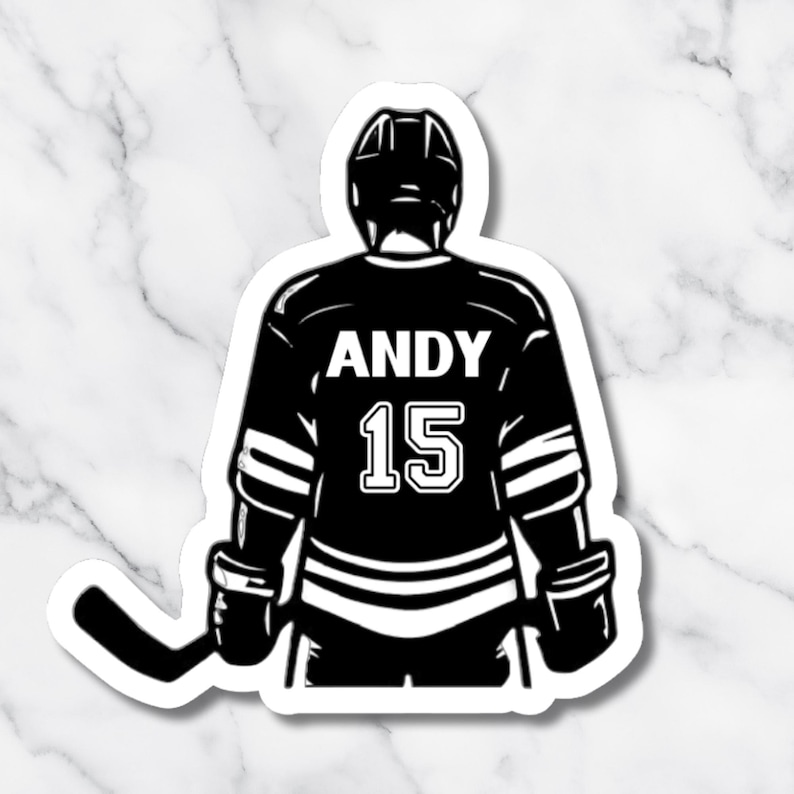 Custom Holographic Hockey Sticker With Name & Number – Personalized ...