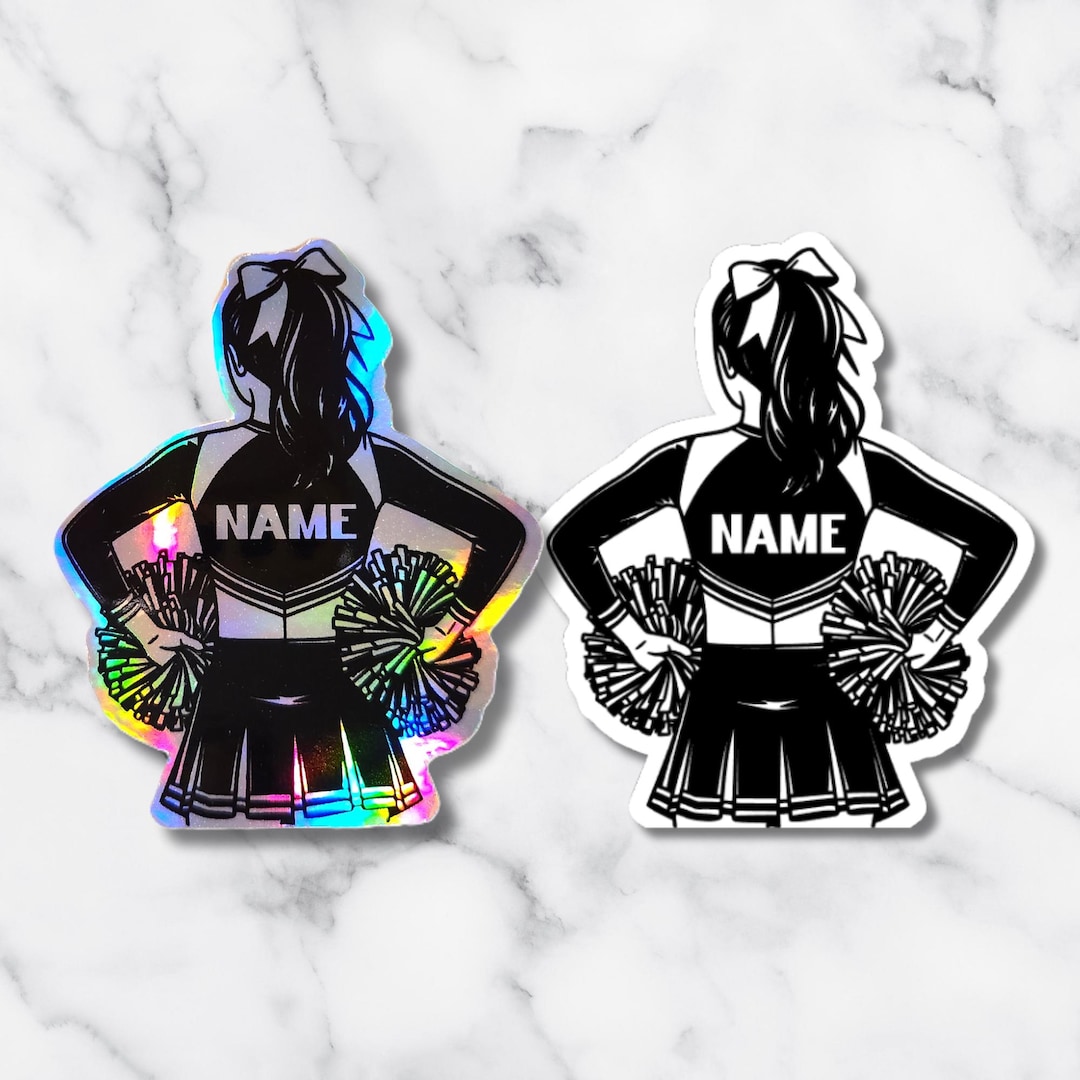 Custom Cheerleader Name Sticker – Personalized Cheer Stickers in Solid ...