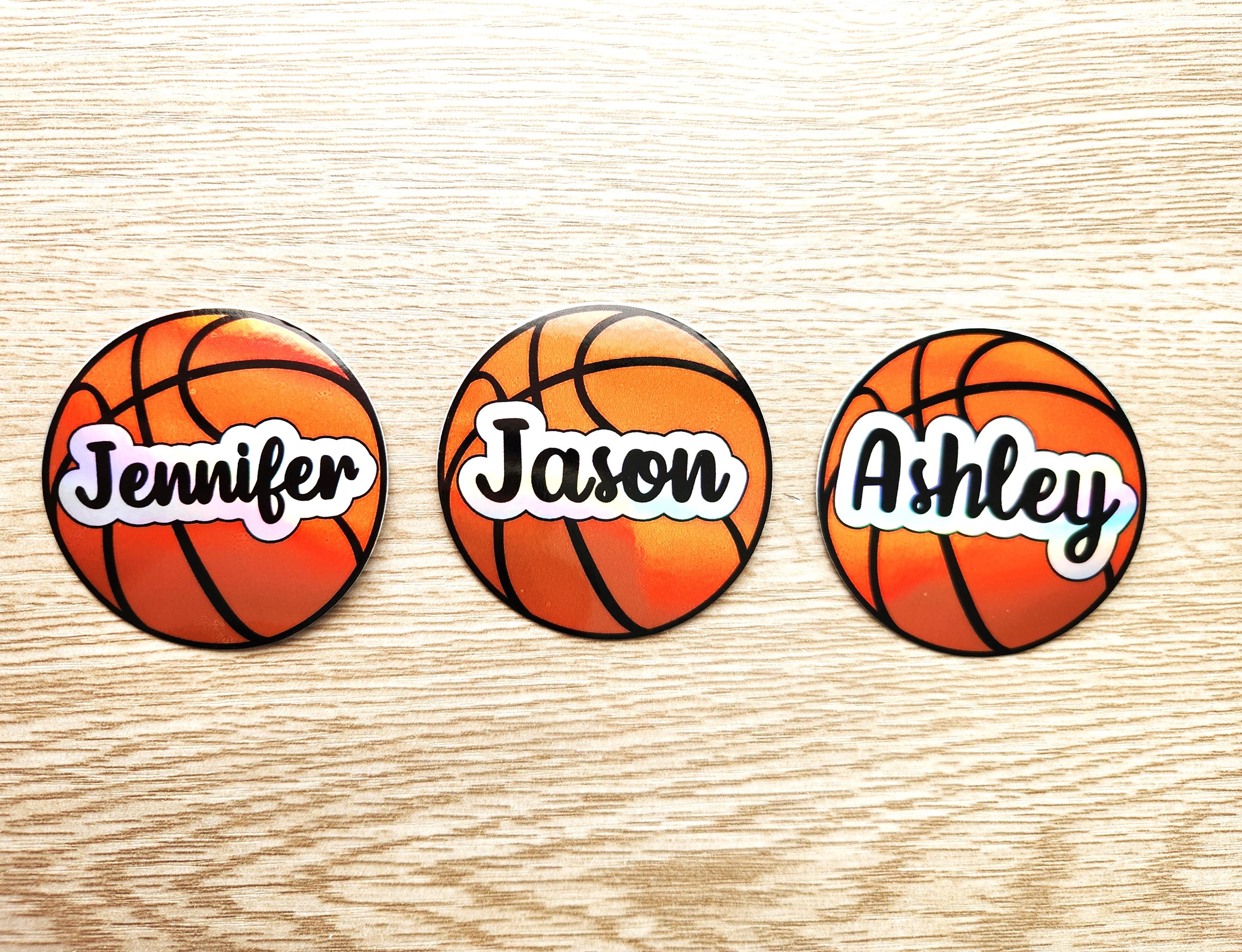 Custom Name Holographic Basketball Sticker: Sports Gift - Etsy
