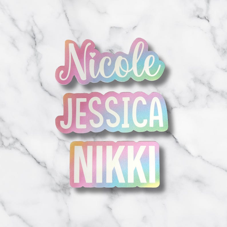 Custom Name Decal – Pastel Outline | Personalized Vinyl Name Sticker ...