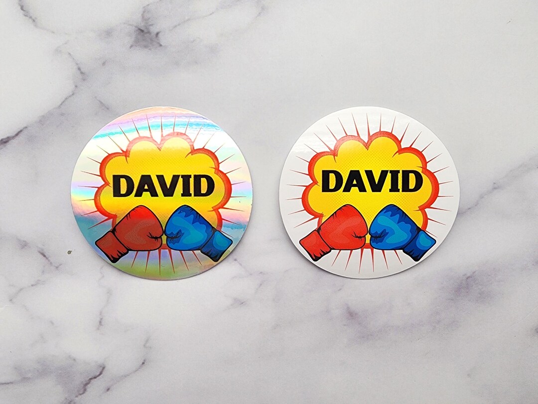 Custom Name Boxing Gloves Sticker, Personalized Boxing Lover Stickers ...