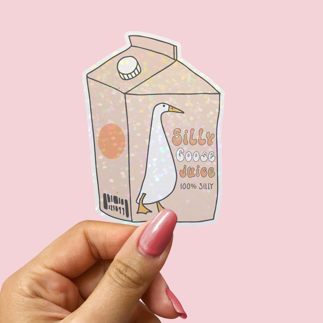 Silly Goose Juice Holographic Waterproof Sticker - Etsy