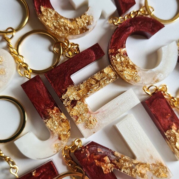 Resin Letter Keychain - Etsy