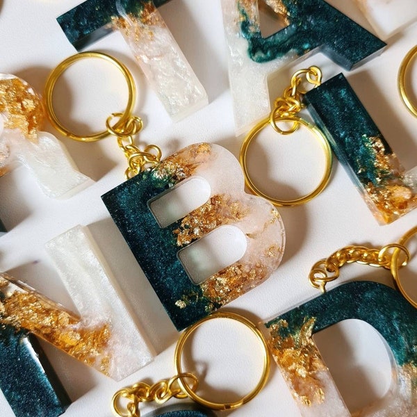 Resin Letter Keychain - Etsy
