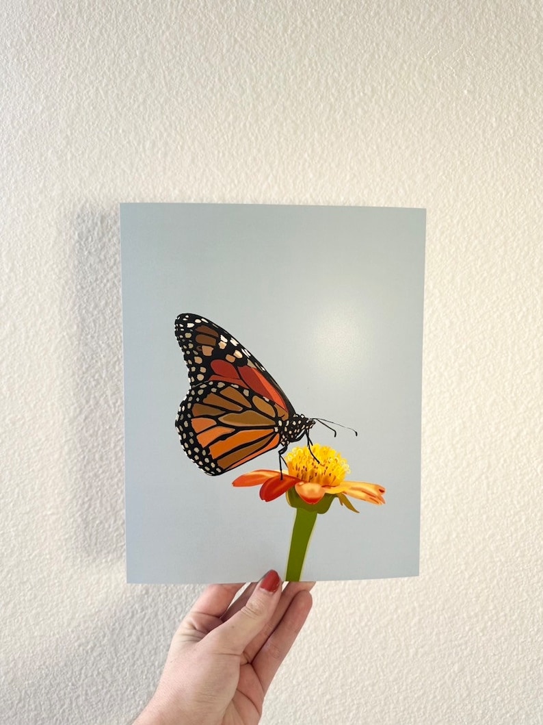Monarch Butterfly Art Print | 8x10 Butterfly Print | Digitally ...