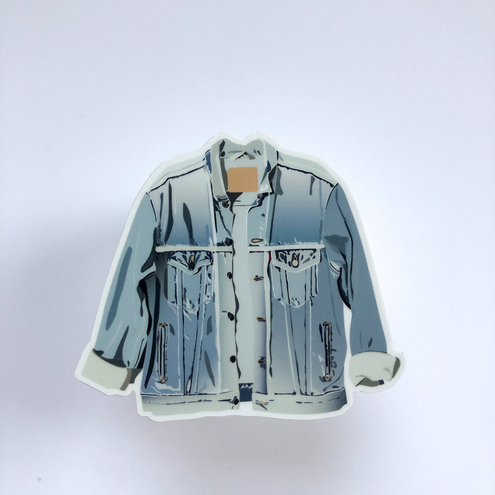 Denim Jacket Sticker | Jean Jacket Die Cut Sticker | Waterproof Vinyl ...