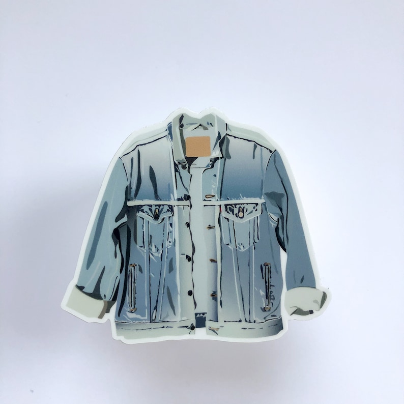 Denim Jacket Sticker | Jean Jacket Die Cut Sticker | Waterproof Vinyl ...